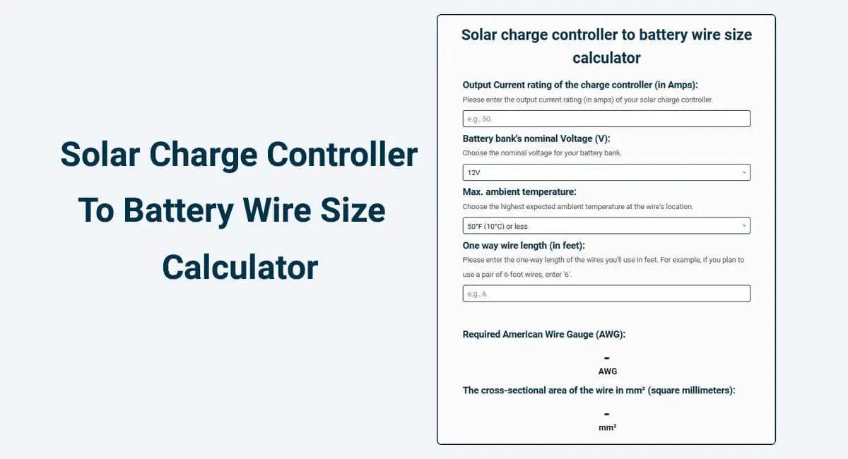 What Size Cable From Solar Charge Controller To Battery? | RenewableWise